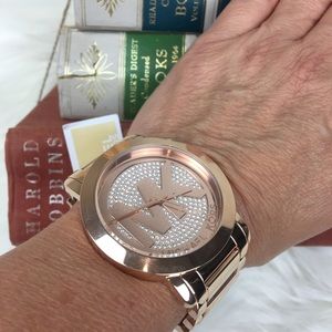 Michael Kors | Accessories | Michael Kors Rosegold Mk Logo Glitz ...